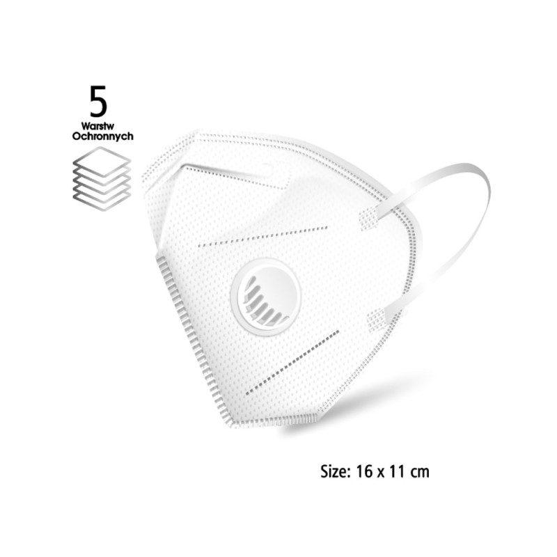 Maska z filtrem ffp3 z zaworkiem Oxyline X 310 SV FFP3 R D kolor biały 10 szt