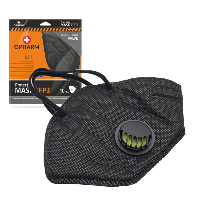 Maska z filtrem ffp3 z zaworkiem Oxyline X 310 SV FFP3 R D kolor biały 10 szt